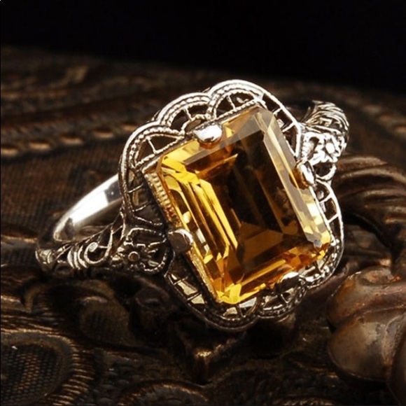 AgsBtq | Jewelry | 29ct Citrine 925 Sterling Silver | Poshmark